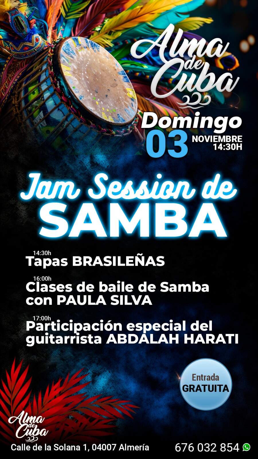 JAM SESIÓN DE SAMBA - ALMA DE CUBA - Turismo de Almería 2025