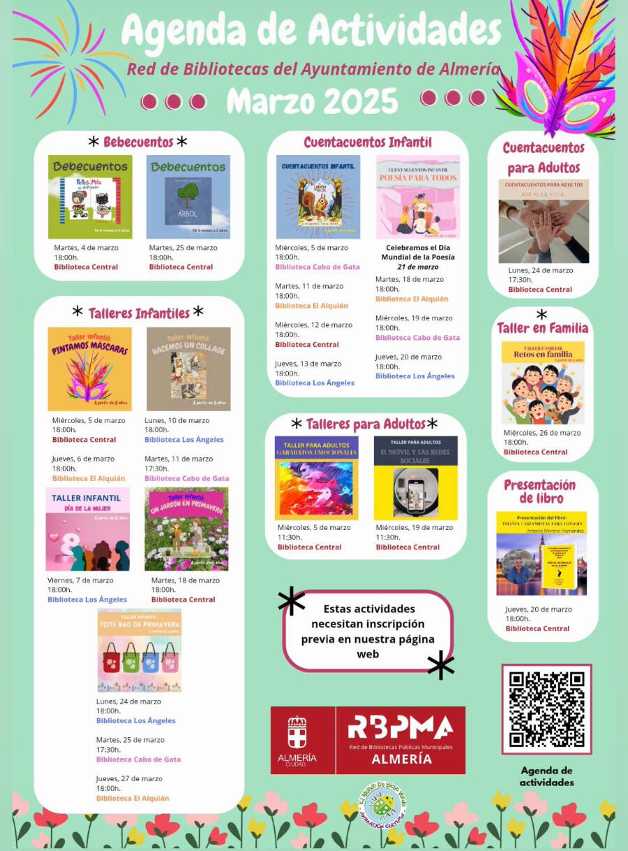 AGENDA DE ACTIVIDADES - RED DE BIBLIOTECAS DEL AYUNTAMIENTO DE ALMERÍA - Turismo de Almería 2025